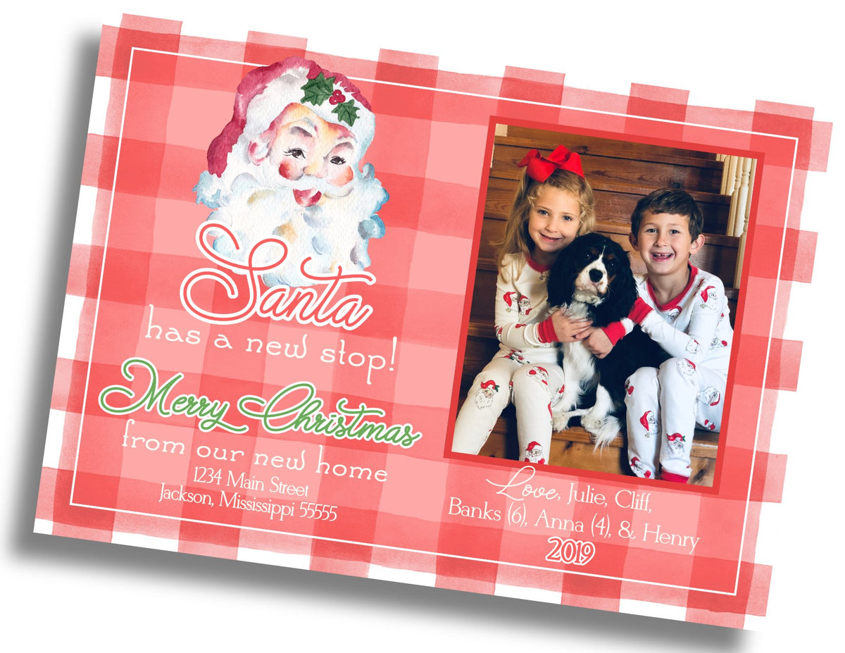 Santa Has A New Stop Moving Announcement Card – Hunny Bee Paperie