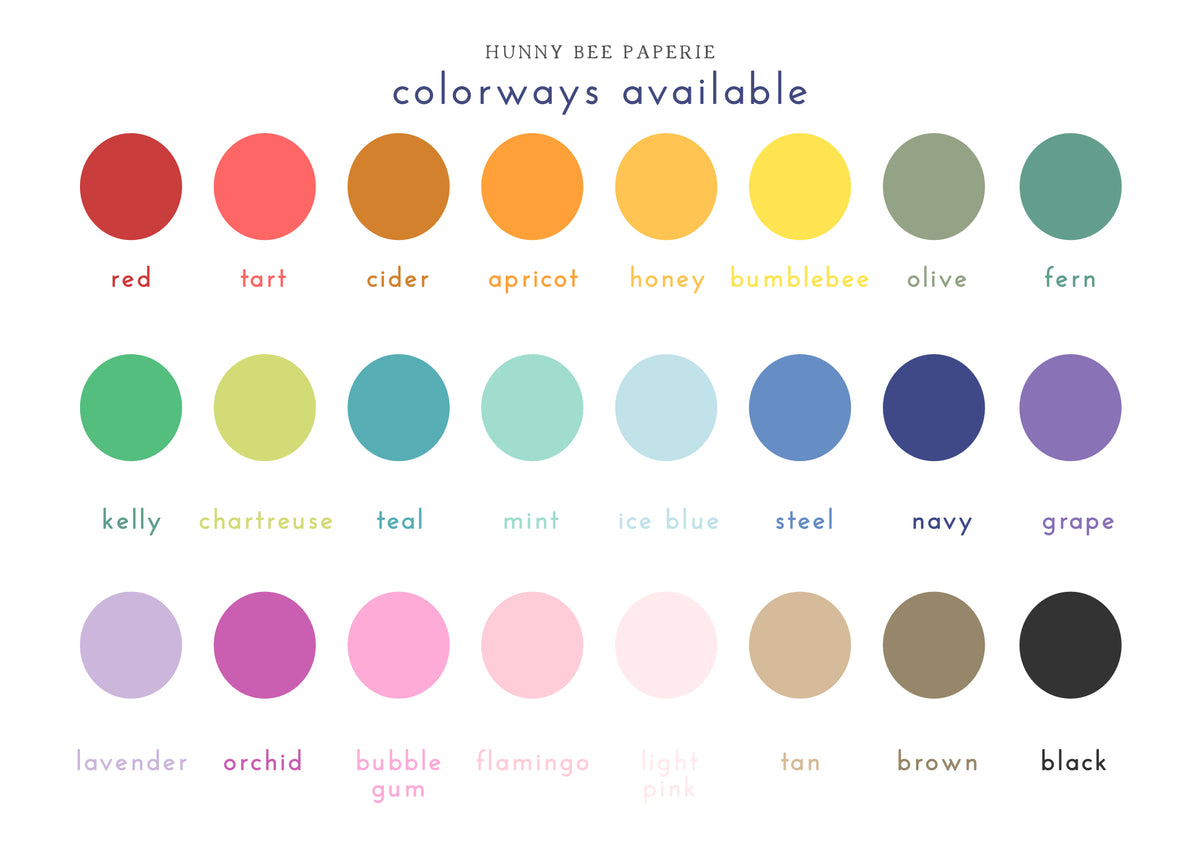 Colorblock Initial Calling Card - purple/pink – Hunny Bee Paperie