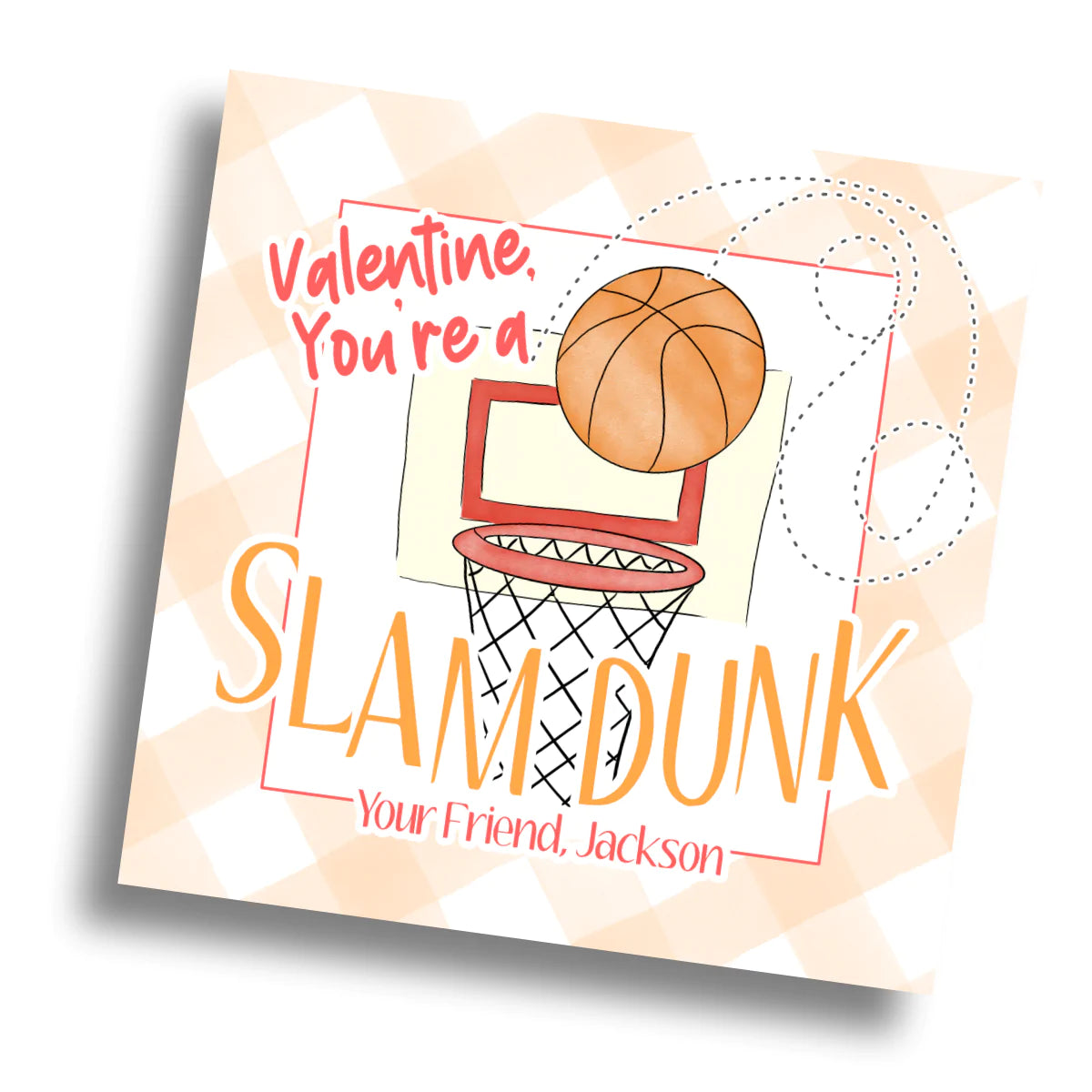 Slam Dunk Basketball Valentine Card - Orange - PRINTABLE – Hunny Bee ...